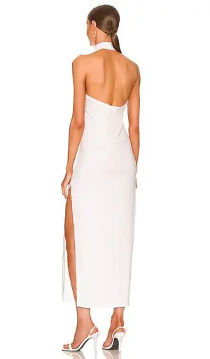 Norma Kamali Halter Turtle Side Slit Gown