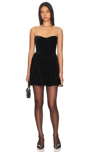 Bardot Elsie Velour Mini Dress