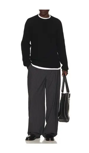 SCHOTT Ribbed Wool Crewneck Sweater
