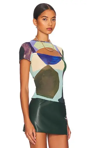 Miaou X Paloma Elsesser Lace Back Tee