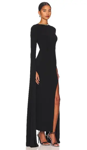 Norma Kamali Ribbon Sleeve Gown