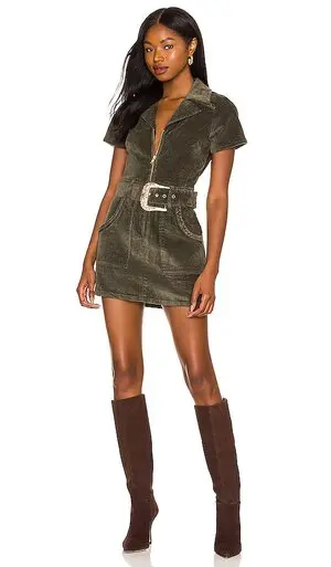 Show Me Your Mumu Outlaw Corduroy Mini Dress - Army