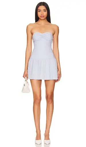 MORE TO COME Strapless Pleated Mini Dress