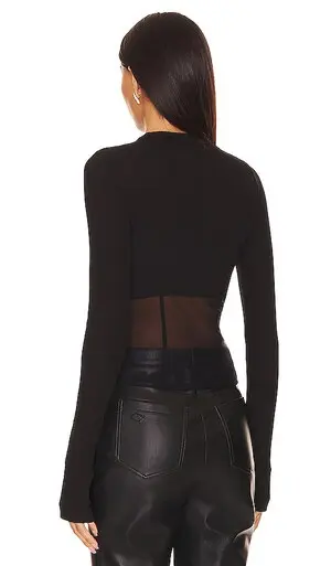 Michael Lauren Danton Rib Mesh Corset Top