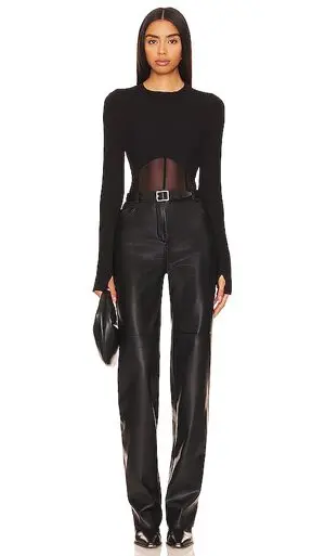 Michael Lauren Danton Rib Mesh Corset Top