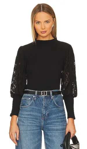 BOBI Lace Long Sleeve Sweater