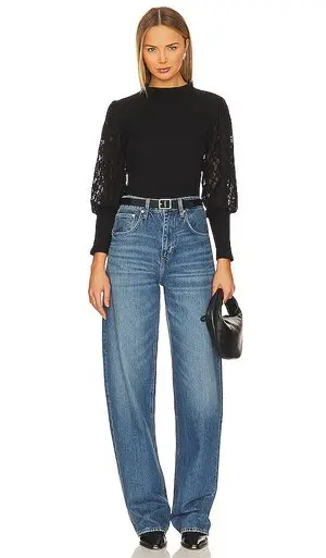 BOBI Lace Long Sleeve Sweater