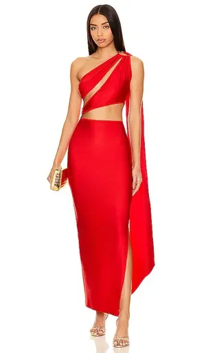 KHANUMS Kalentina One-shoulder Cut-out Gown