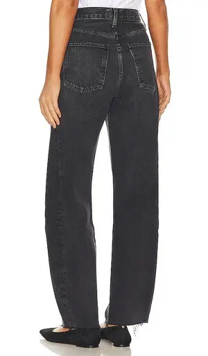 AGOLDE Luna Pieced Wide Leg Jeans - Black