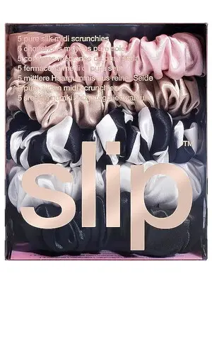Slip Midi Scrunchies 5 Pack - Na