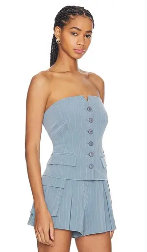 Line & Dot Margo Tailored Pinstripe Bustier