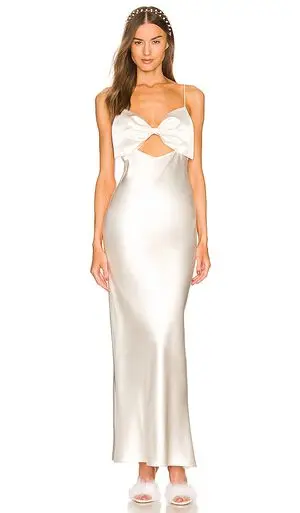 FLEUR DU MAL Bow Slip Dress
