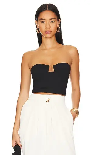 Susana Monaco Wire Crop Top - Black
