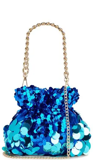 OLGA BERG Pedro Sequin Pouch - Blue