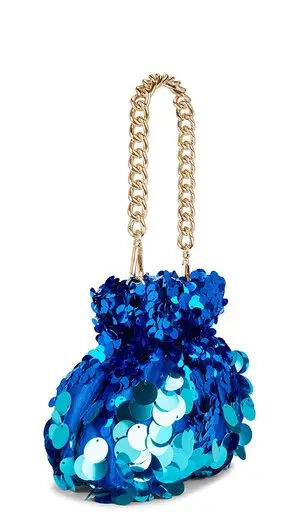 OLGA BERG Pedro Sequin Pouch - Blue