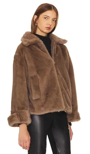 Heartloom Faux Fur Zip-up Coat