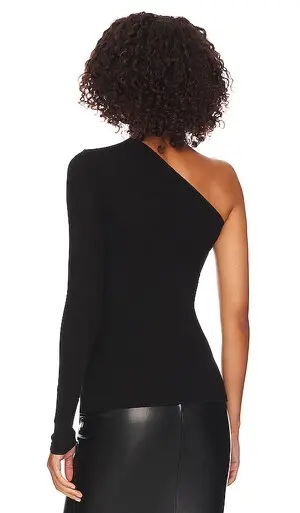 Enza Costa Silk Knit Angled One Shoulder Top