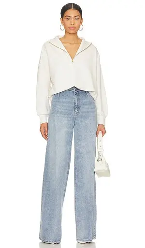 Varley Hawley Half Zip Sweatshirt - Ivory