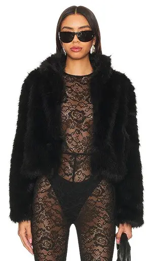 Adrienne Landau Faux Fox Fur Jacket