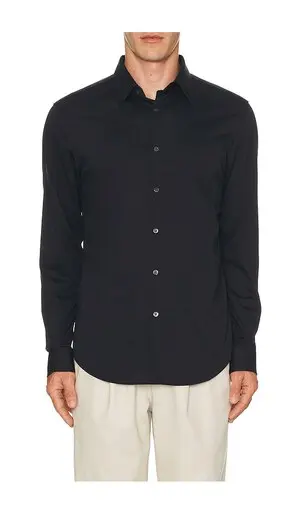 Theory Sylvain Structure Knit Shirt In . Also - Navy