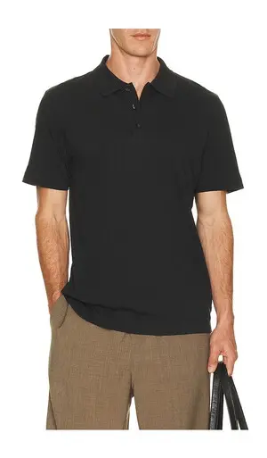Theory Bron Cotton Polo In . Also - Black