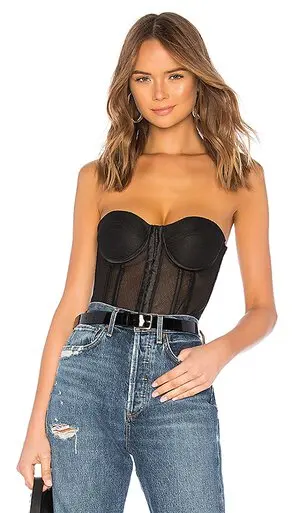 Superdown Jeanine Mesh Corset - Black