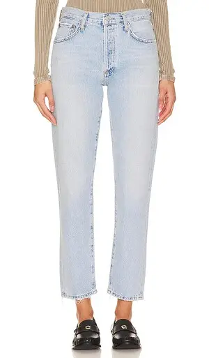 AGOLDE Austin Mid Rise Tapered Slim Jeans - Denim-light