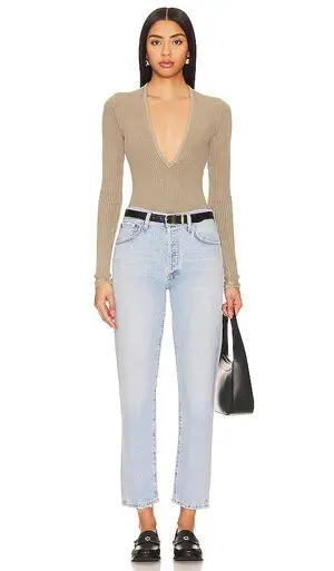 AGOLDE Austin Mid Rise Tapered Slim Jeans - Denim-light