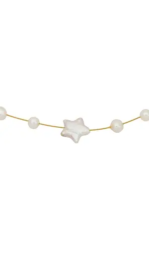 CASA CLARA Suki Necklace With Faux Pearls And Star Charms