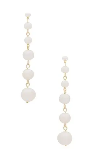 Ettika Multi Freshwater Pearl Linear Earrings - Ivory