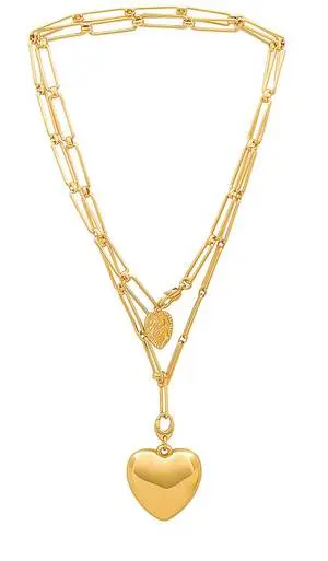 Jenny Bird X Revolve Puffy Heart Chain Necklace - Metallic Gold