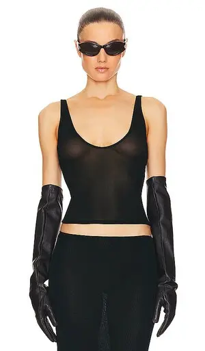 HELSA Sheer Knit Tank Top