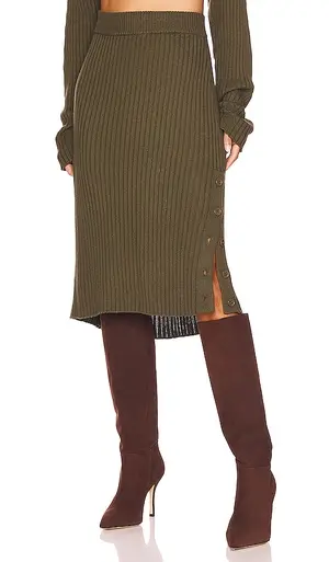 BOBI Rib Midi Skirt