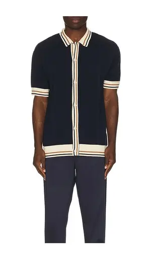 BOUND Stevie Waffle Ribbed Knit Polo In . Also