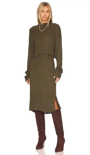 BOBI Ribbed Mockneck Cropped Pullover
