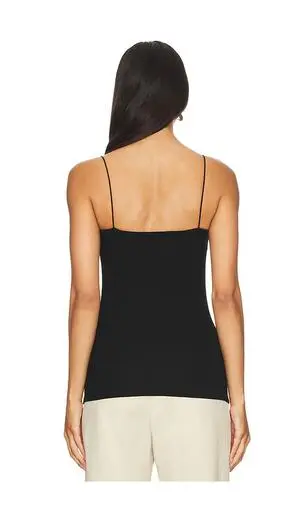 Enza Costa Silk Knit Strappy Essential Tank - Black