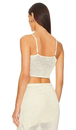 Callahan Rosie Tank Crochet Knit Top With Rosette Detail