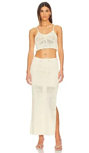 Callahan Rosie Tank Crochet Knit Top With Rosette Detail