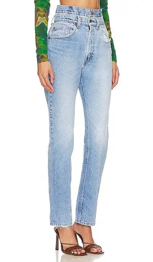 ALIGRACE Vintage Double Waist Jeans