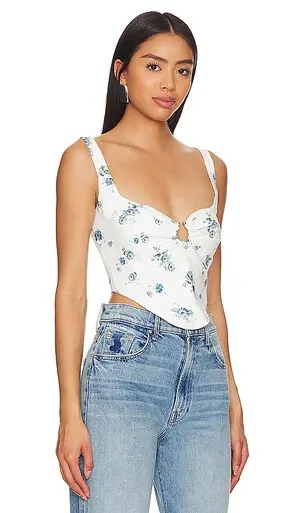 Bardot Cello Bustier With Floral Print And U-ring Detail