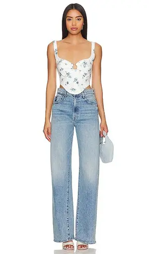 Bardot Cello Bustier With Floral Print And U-ring Detail