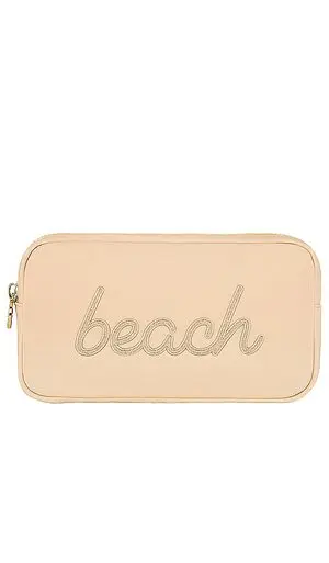 Stoney Clover Lane Sand Beach Embroidered Small Pouch - Tan