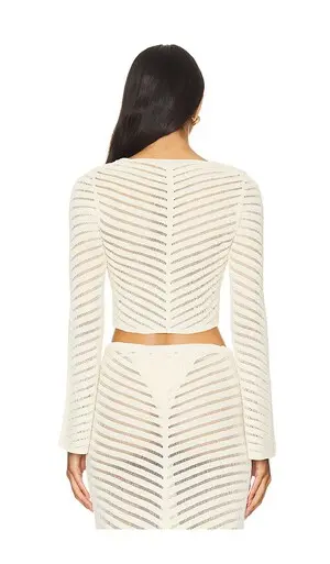 Devon Windsor Raya Crochet Knit Top - Cream