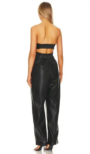 Susana Monaco Faux Leather Jumpsuit