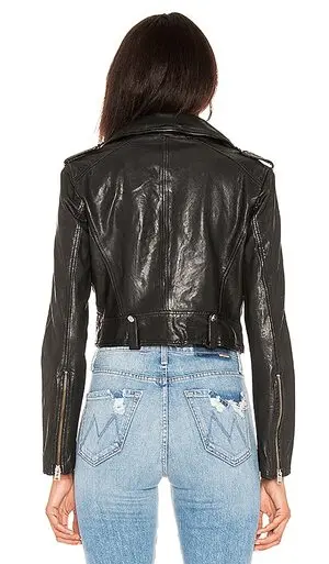 LAMARQUE Ciara Leather Biker Jacket - Black