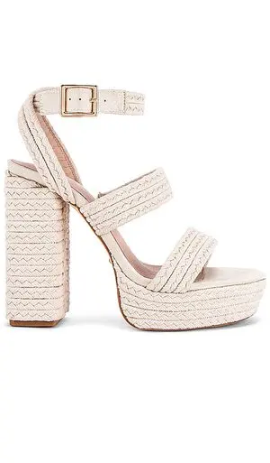 Raye Akita Woven Platform Heel With Buckle Ankle Strap