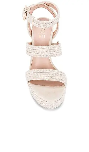Raye Akita Woven Platform Heel With Buckle Ankle Strap