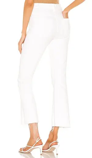 MOTHER The Hustler Ankle Fray Jeans - White