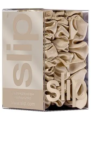 Slip Midi & Large Scrunchie Set Of 3 - Beige
