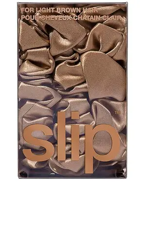 Slip Midi & Large Scrunchie Set Of 3 - Brown